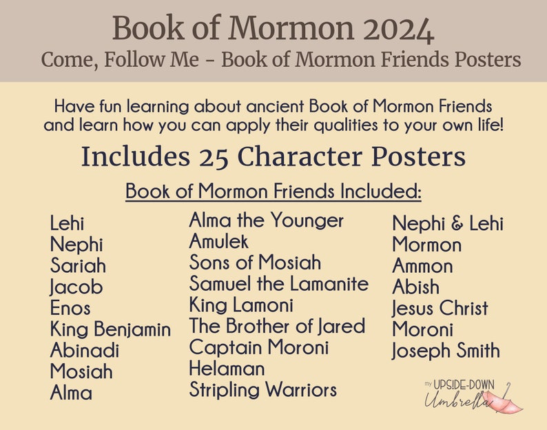 Book of Mormon Heroes Posters and Collecting Cards | LDS Primary ...