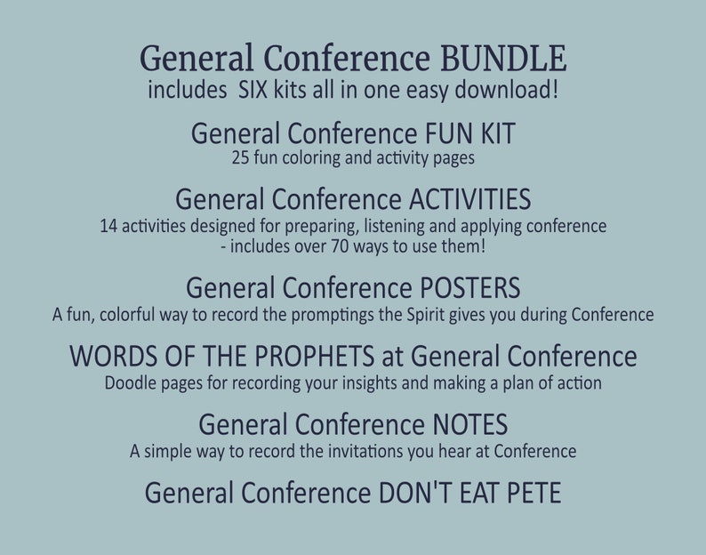 LDS General Conference Activity Bundle, Coloring Pages, Games (digital ...