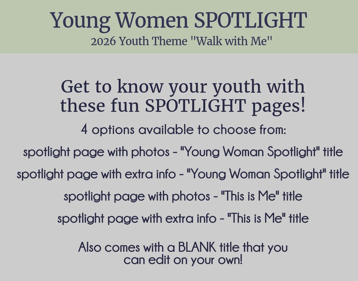 Walk With Me YW Spotlight | Get to Know You | Young Women 2026 LDS ...