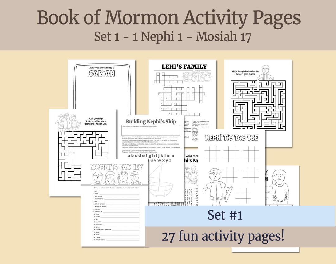Book of Mormon Coloring and Activity Pages SET 1 | LDS Come, Follow Me ...
