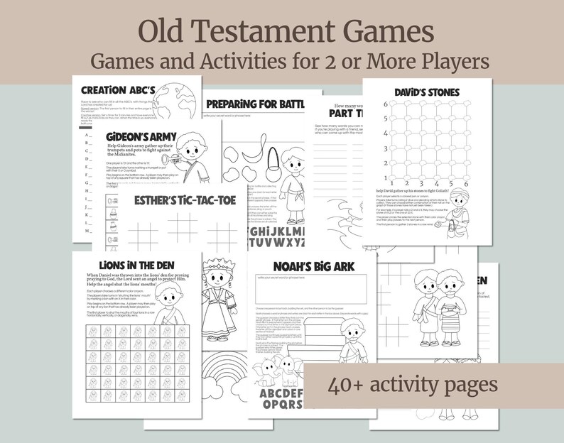 Old Testament Printable Games and Activity Pages | Come, Follow Me 2026 ...