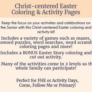 Christ Centered Easter Coloring and Activity Pages for LDS Primary ...