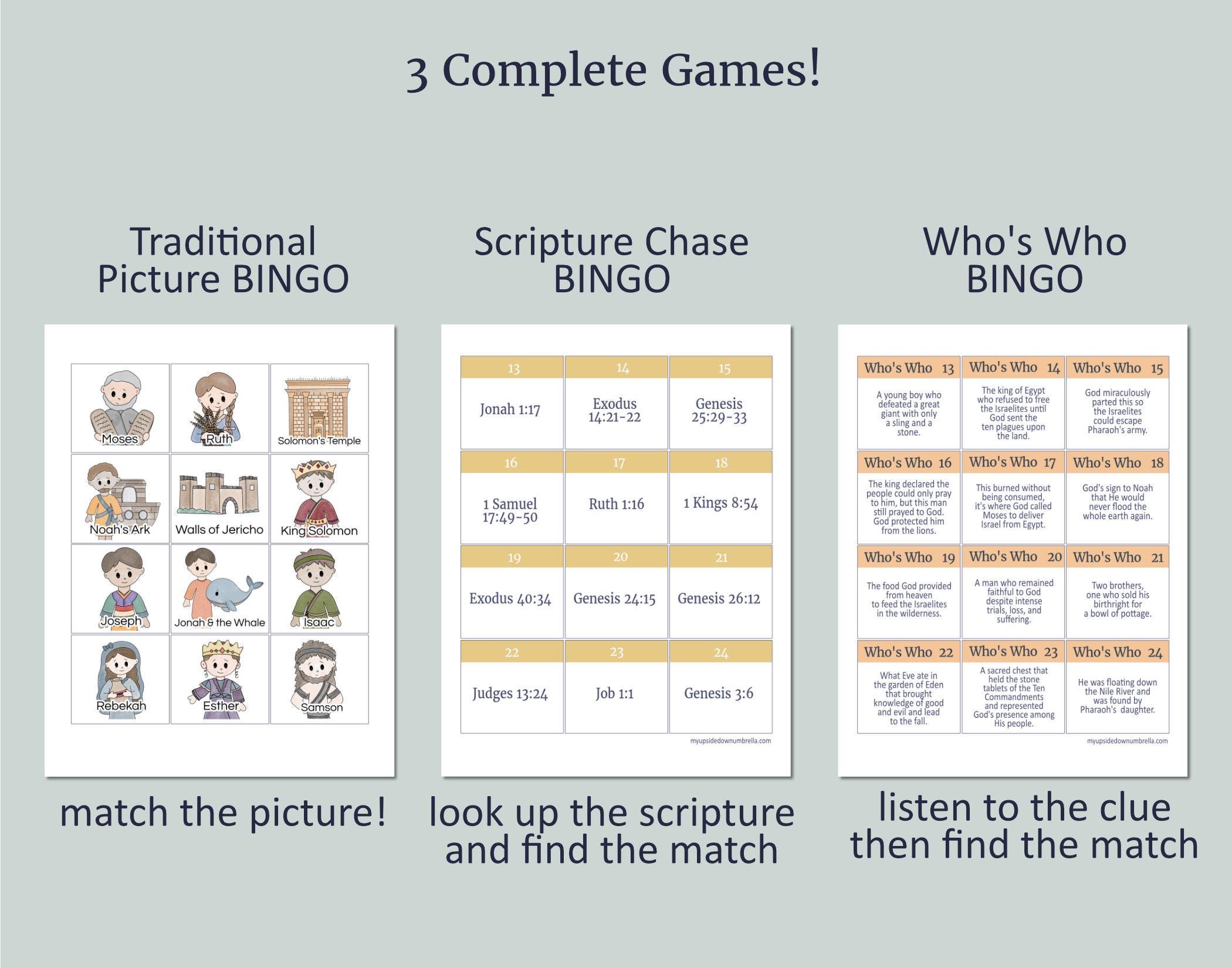 Old Testament BINGO Game | Printable Bible Activity - Etsy Canada