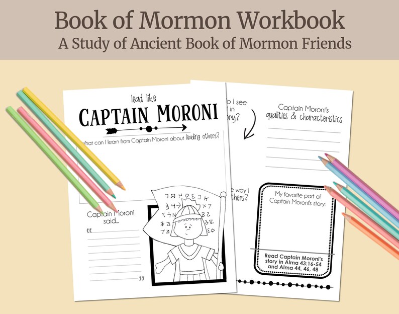 Book of Mormon Heroes BUNDLE- Workbook AND Coloring Book, LDS Primary ...