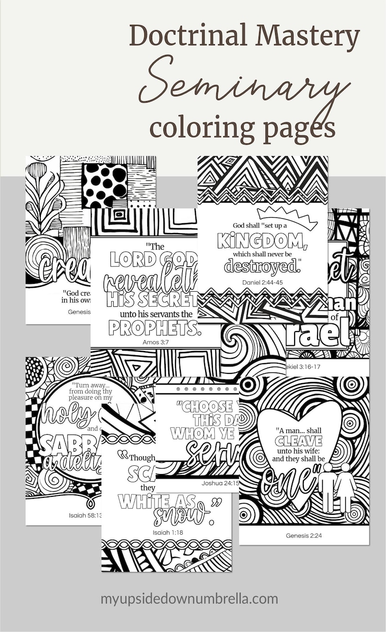Seminary Doctrinal Mastery Coloring Pages for Old Testament 2026 - Etsy