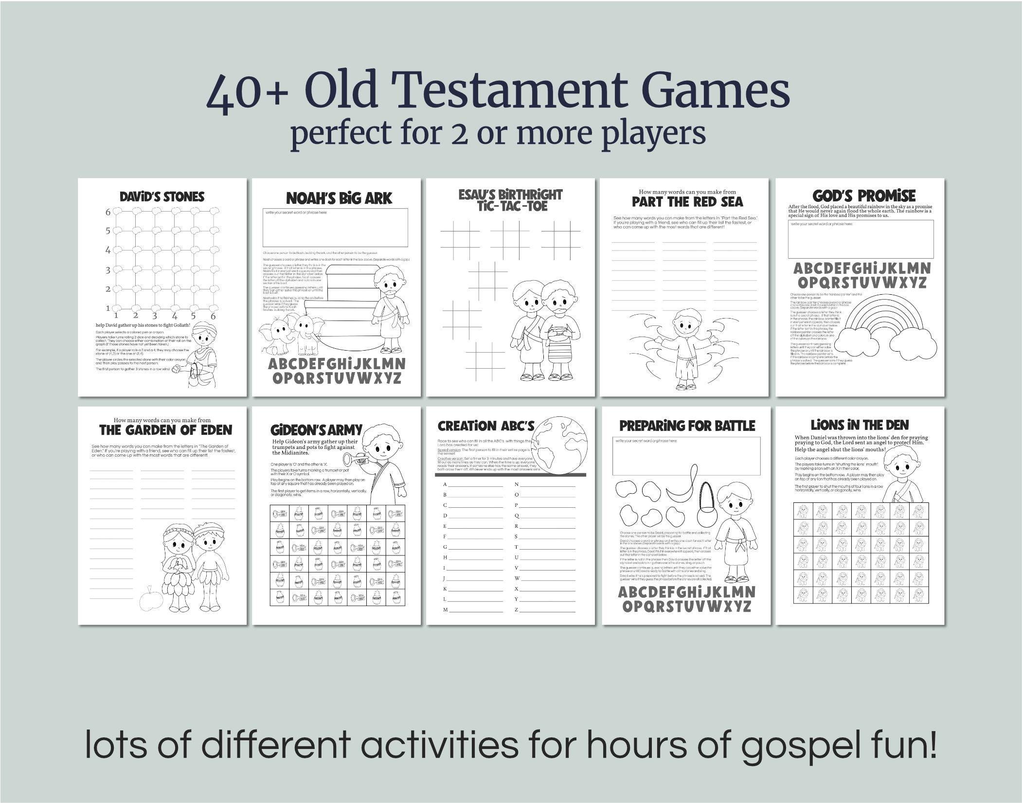 Old Testament Printable Games and Activity Pages | Come, Follow Me 2026 ...