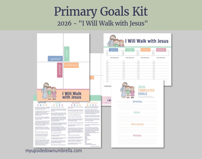 PRIMARY Goal Setting Kit for LDS Children and Youth Program | 2026 "i ...