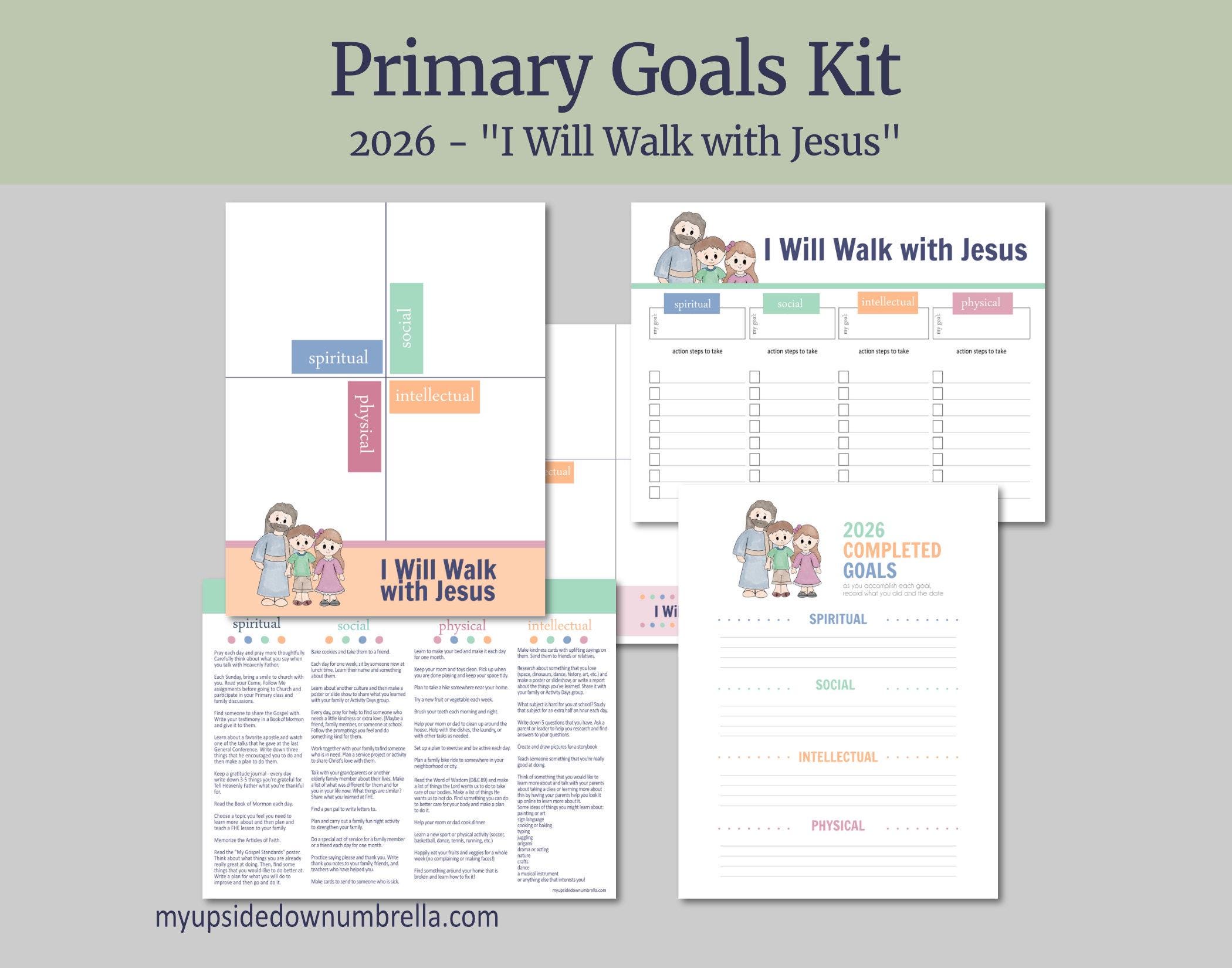 PRIMARY Goal Setting Kit for LDS Children and Youth Program | 2026 "i ...