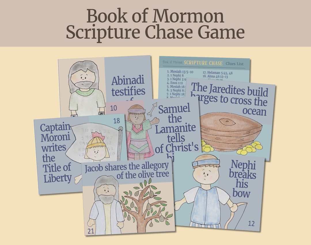 Book of Mormon Scripture Chase Game | LDS Primary Game | Activities for ...