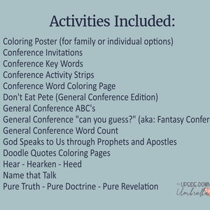 LDS General Conference Activity Packet October 2025, Activity Pages for ...