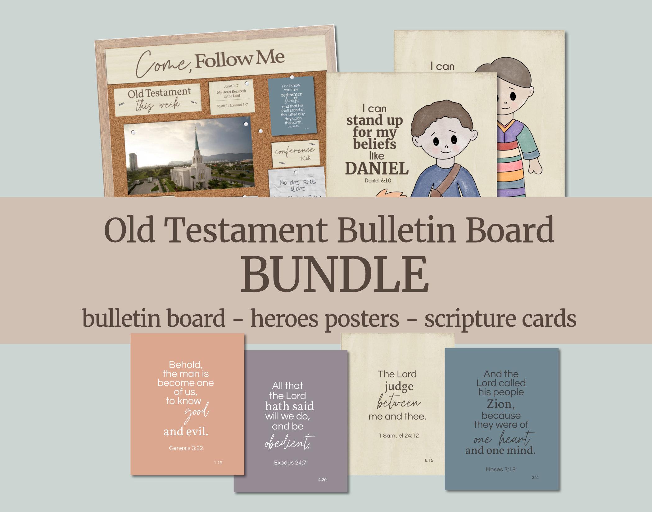 Old Testament Bulletin Board BUNDLE- Bulletin Board, Scripture Cards ...