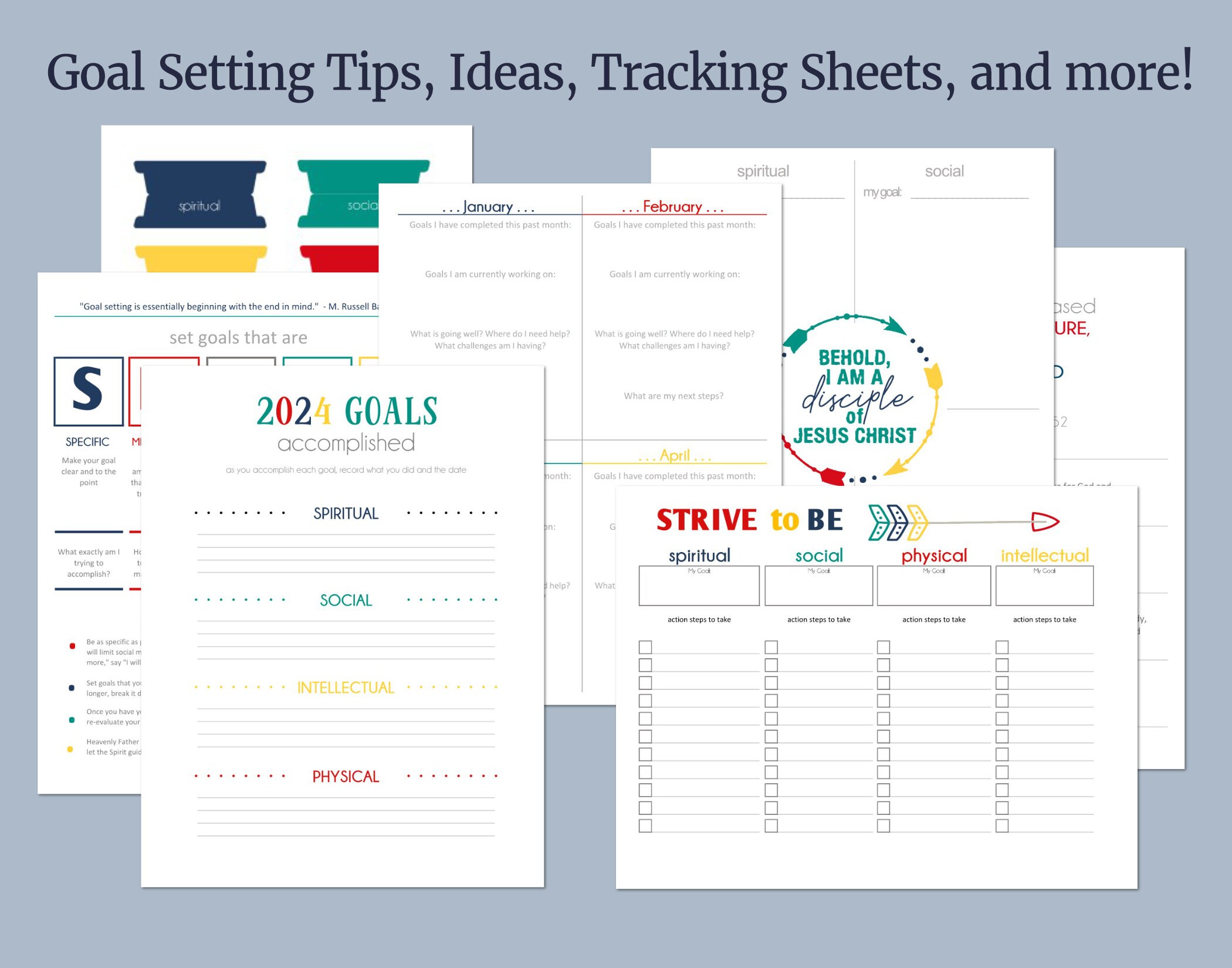 Children and Youth LDS Goals Workbook Primary Colors Bundle Primary ...