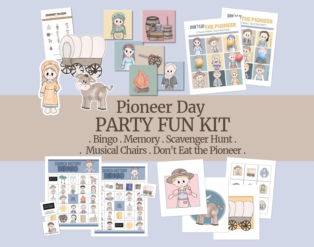 Pioneer Day Party Kit Activity BUNDLE | LDS Primary Games | Pioneer ...