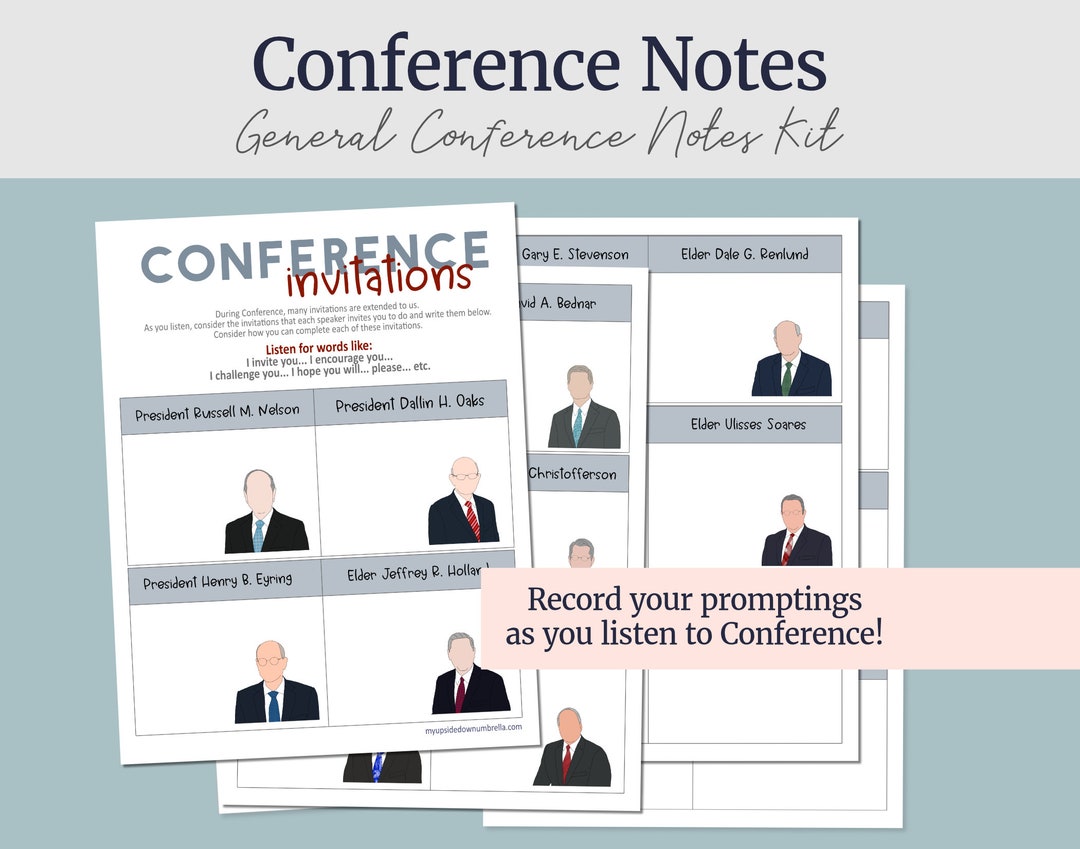 General Conference Notetaking Pages | Printable Conference Notes for ...