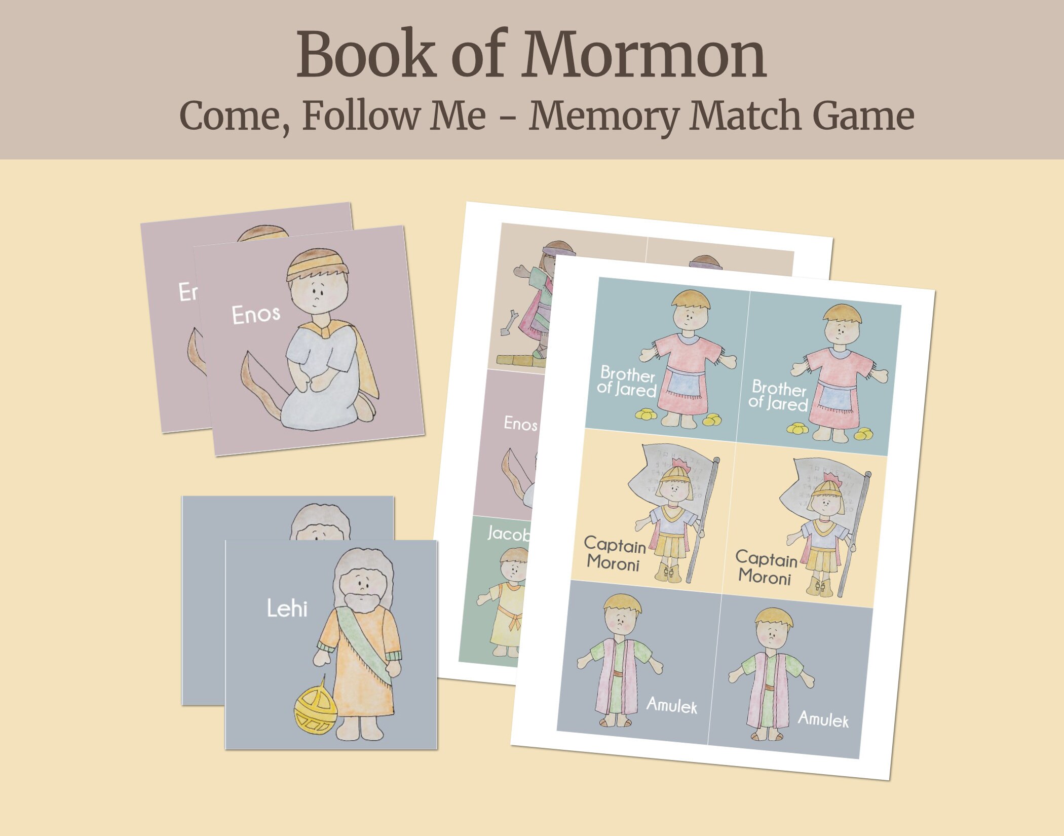 Book of Mormon Memory Game LDS Primary Game Activities for Latter-day ...
