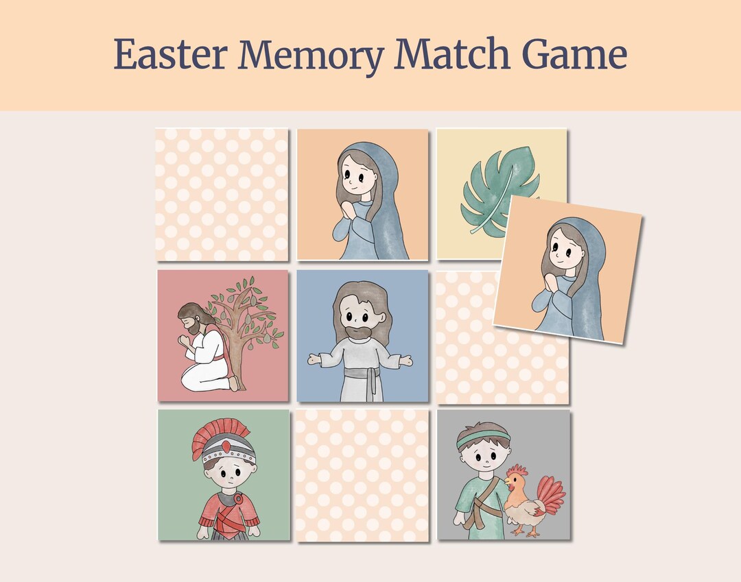 Christ-centered Easter Memory Match Game - He is Risen Easter Activity ...