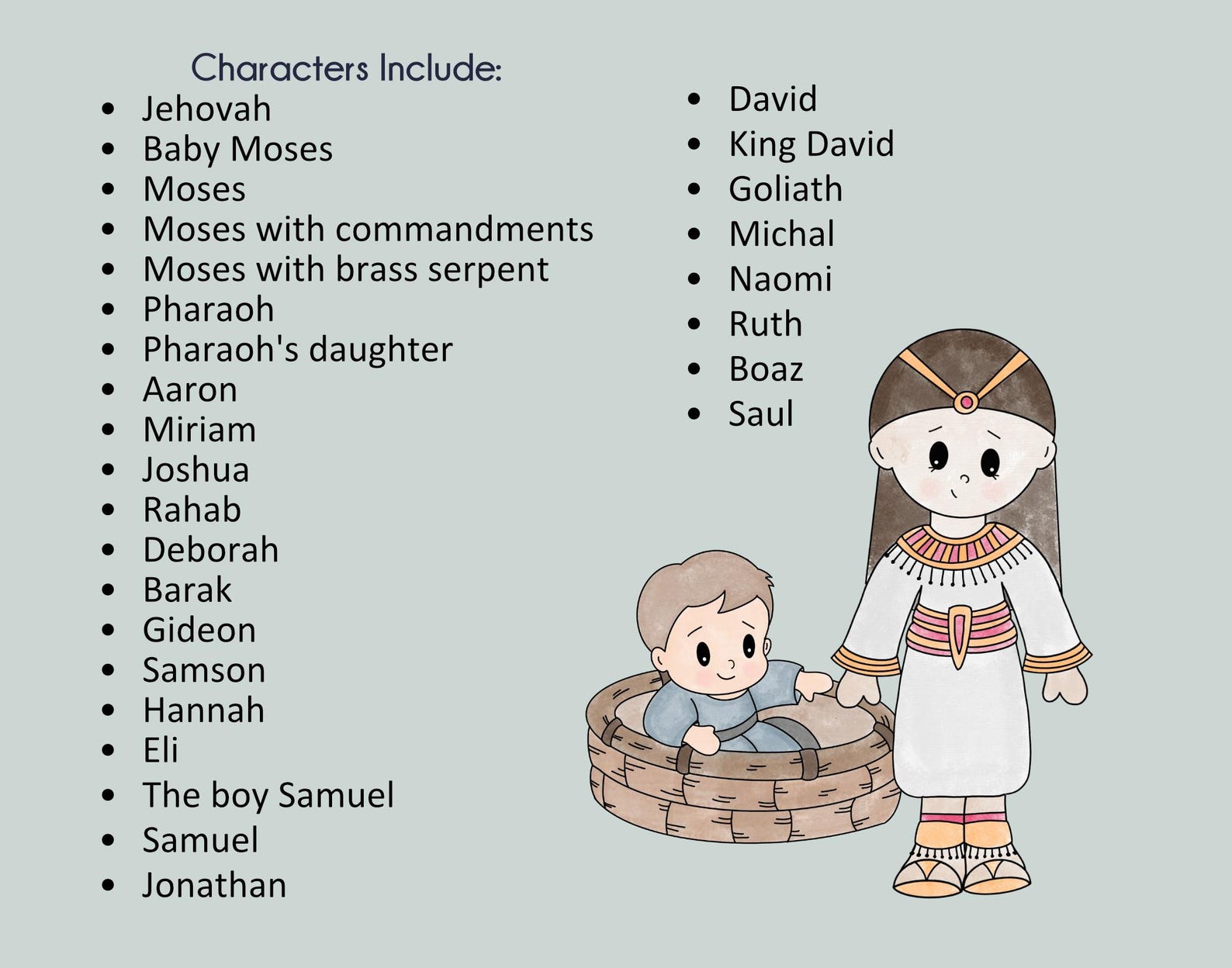 Bible Story Character Cutouts | Old Testament Scripture Pals | (set #2 ...