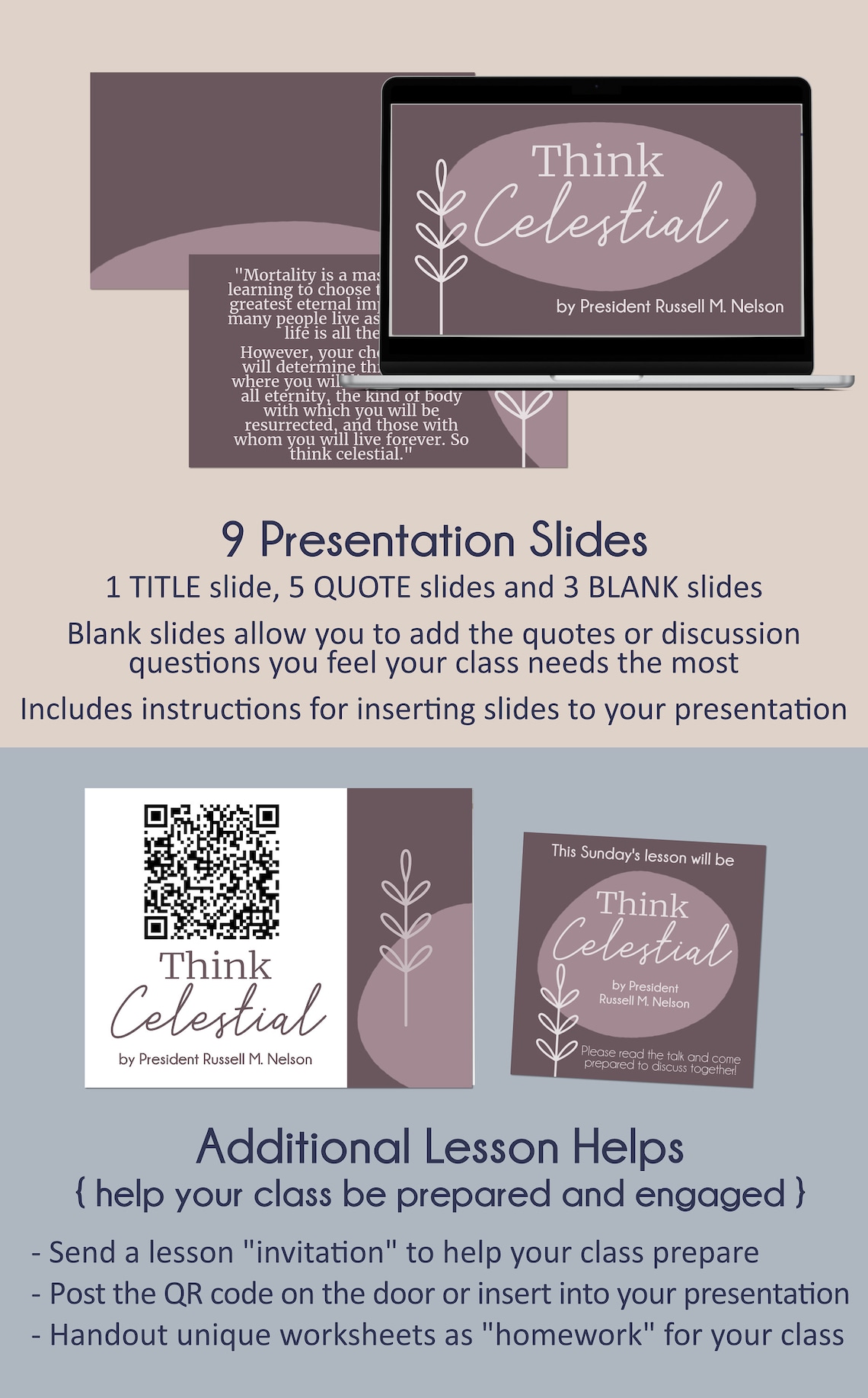 Think Celestial President Russell M. Nelson, Relief Society Lesson Plan ...