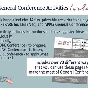 LDS General Conference Activity Packet Activity Pages for - Etsy