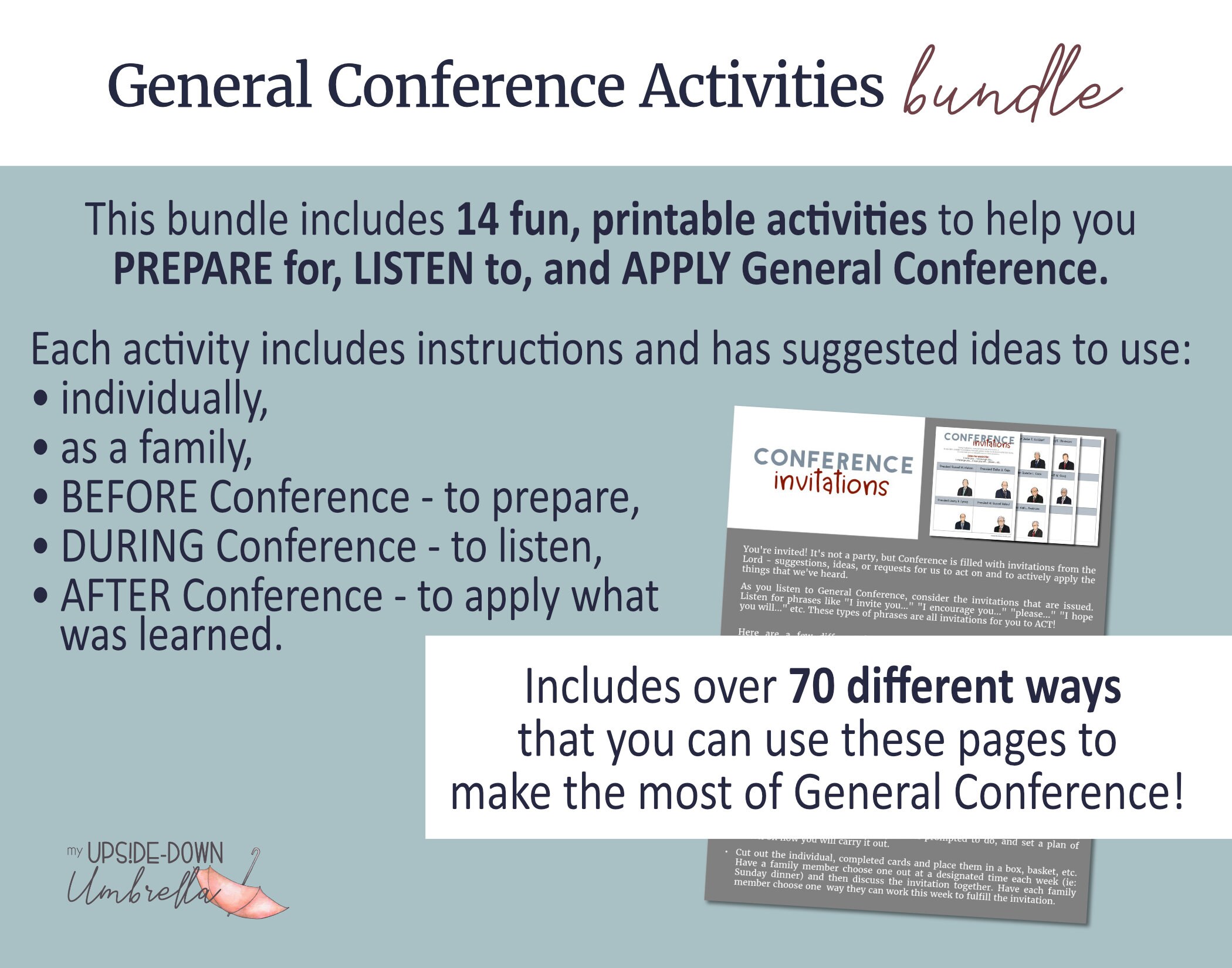 LDS General Conference Activity Packet Activity Pages for - Etsy