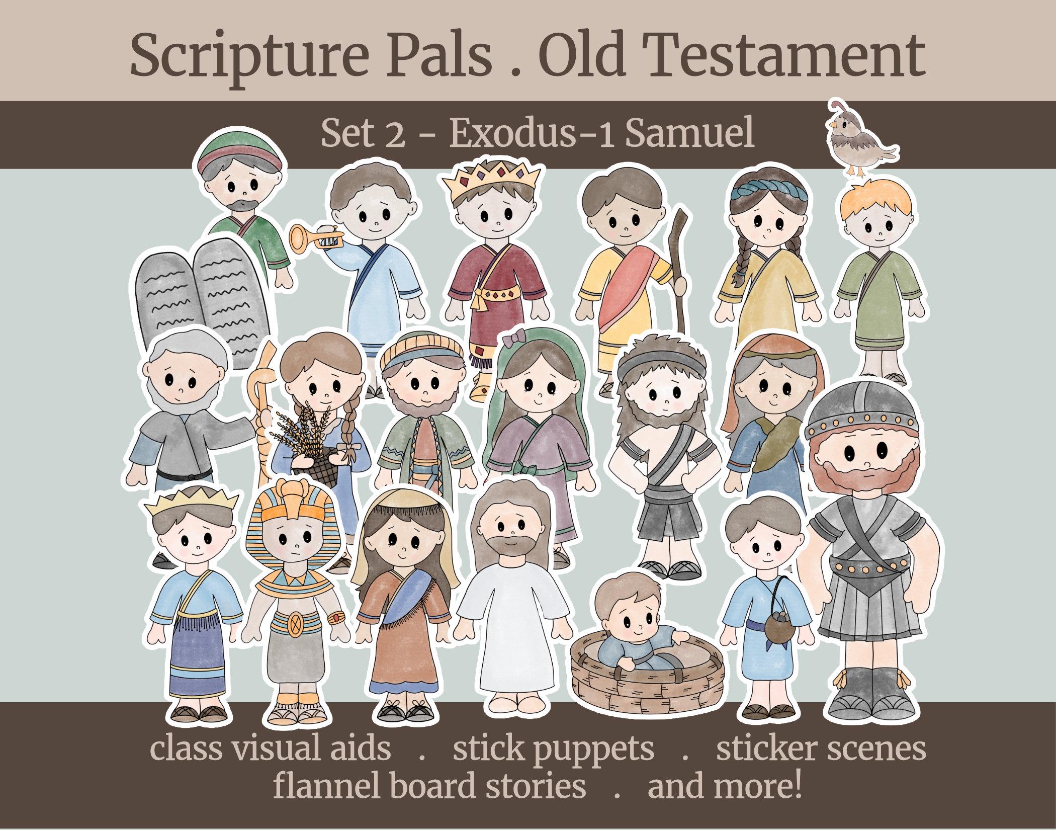 Bible Story Character Cutouts | Old Testament Scripture Pals | (set #2 ...
