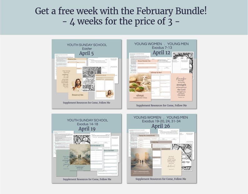 April BUNDLE | LDS Come, Follow Me Youth Lesson Outlines for Home and ...