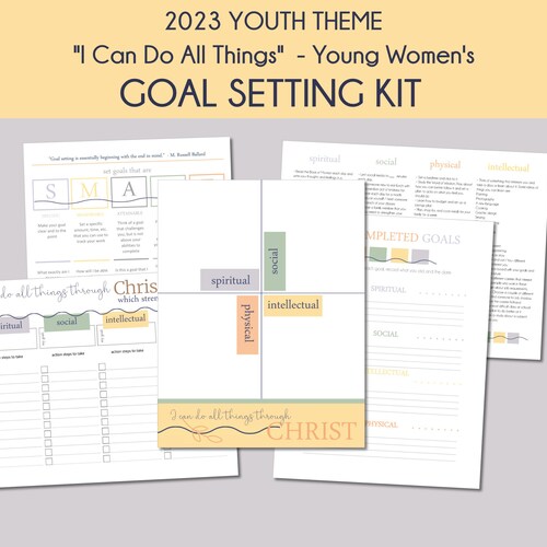 NEW 2023 Youth Theme Four Goals Printable. I Can Do All Things - Etsy