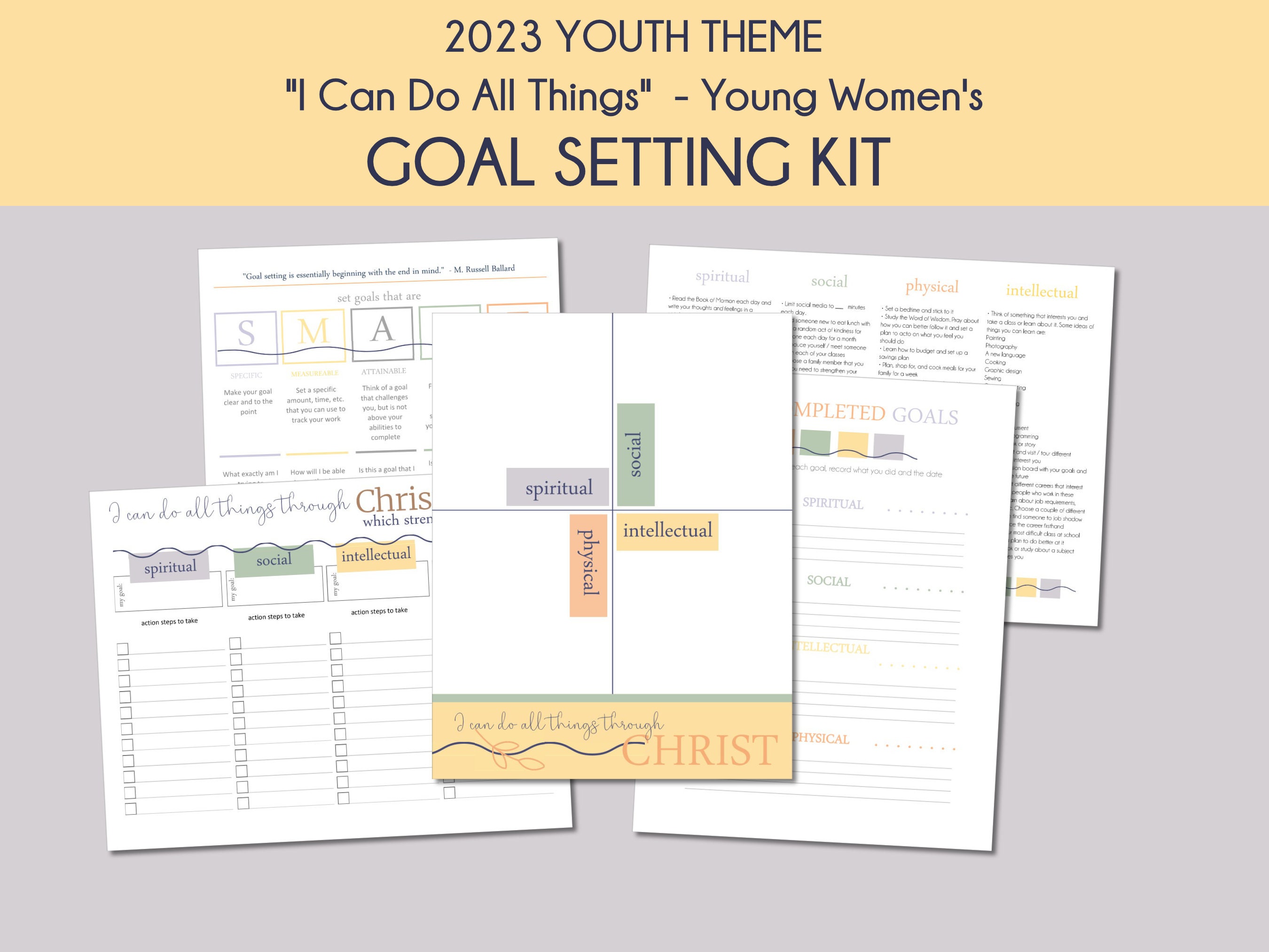 Young Women Goal Setting Kit for LDS Children and Youth - Etsy