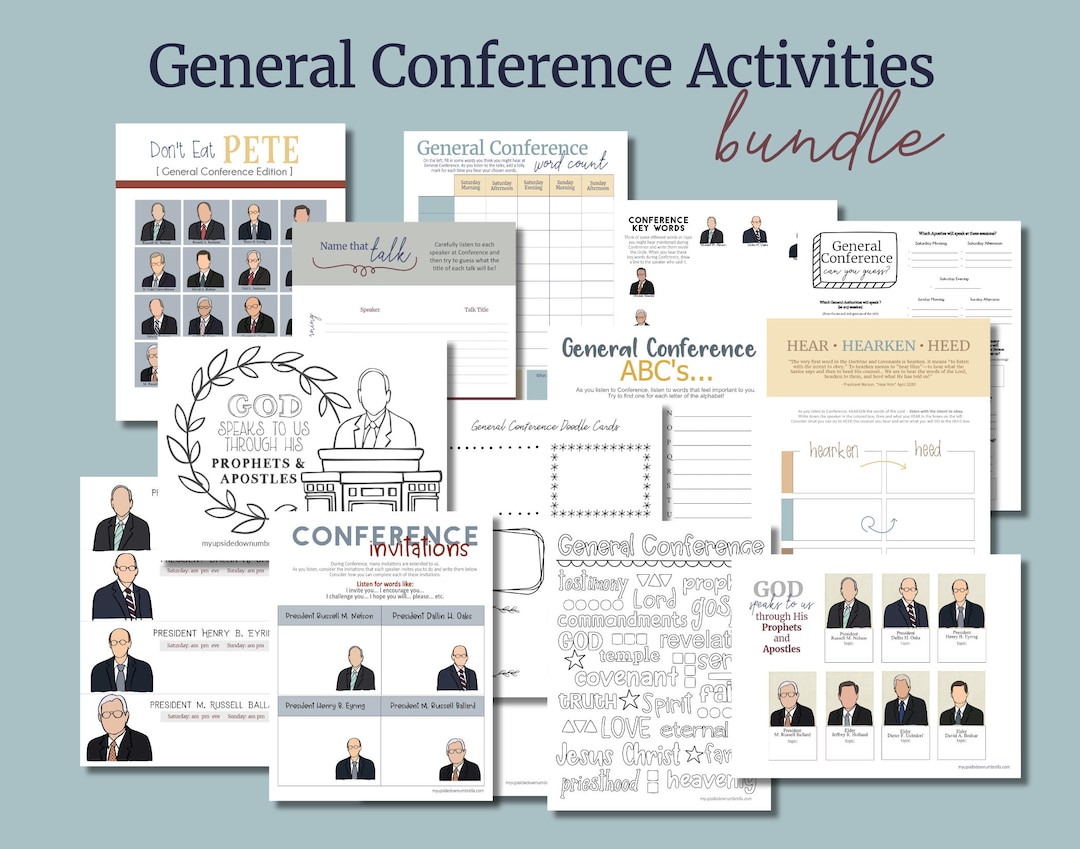 LDS General Conference Activity Packet Activity Pages for - Etsy