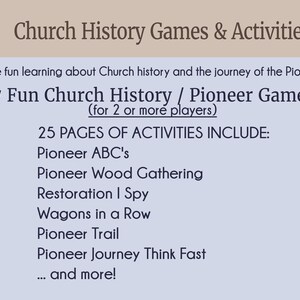Church History and Pioneer Games and Activities Kit for 2025 Come ...