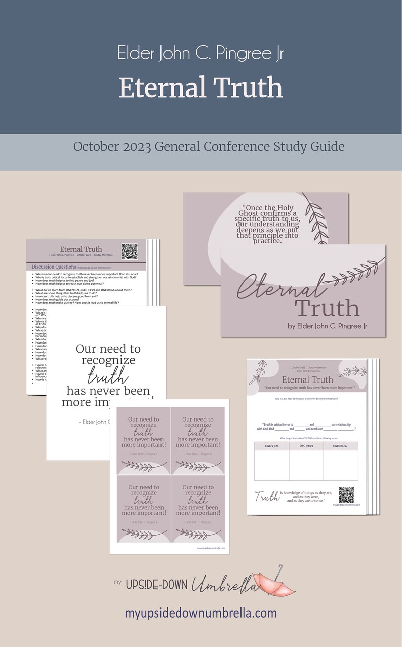 Eternal Truth Elder John C. Pingree Jr, Relief Society Lesson Outline ...