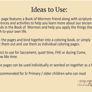 Book of Mormon Heroes BUNDLE- Workbook AND Coloring Book, LDS Primary ...