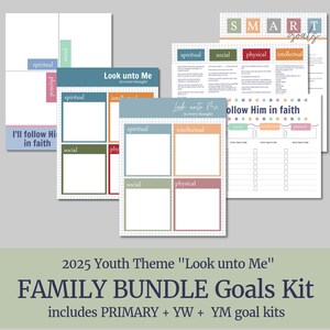 FAMILY BUNDLE Goal Setting Kit- LDS Children & Youth Program | Goal ...
