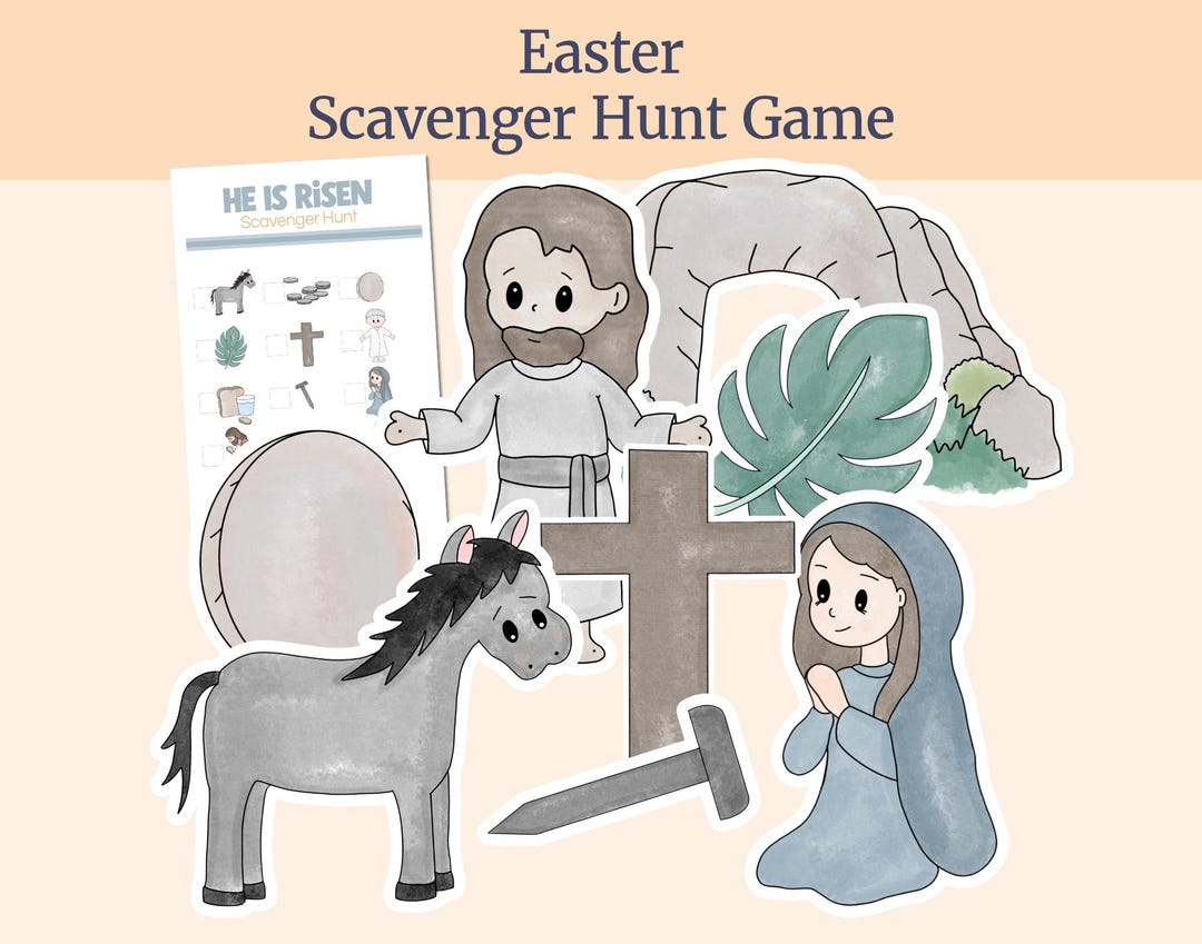 Easter - He is Risen - Scavenger Hunt Game, Christ-centered Easter ...