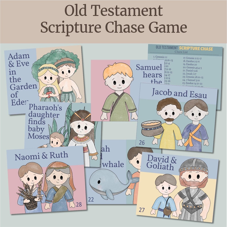 Old Testament Family Fun Bible Games BUNDLE | Bingo, Don't Eat Noah ...