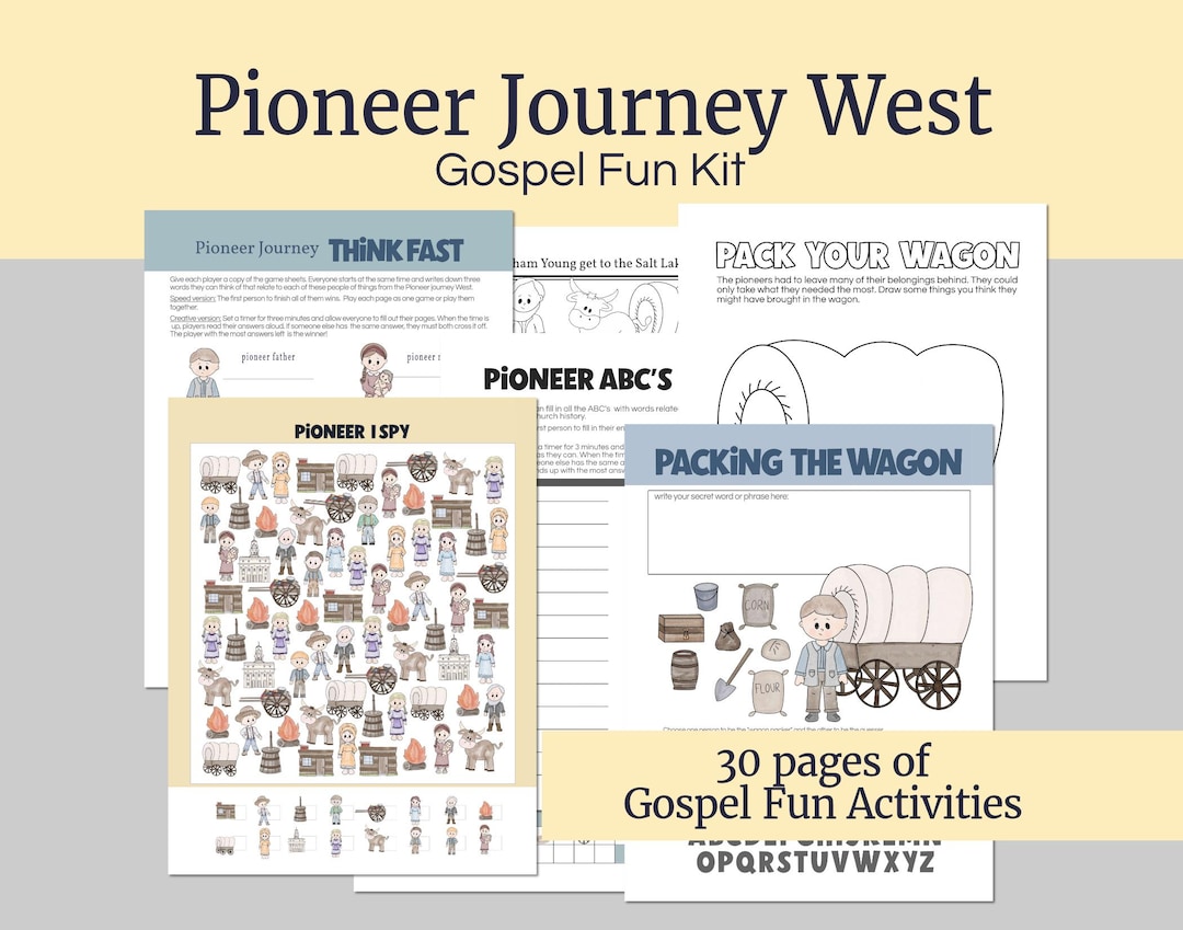 Pioneer Journey Fun Kit, Games & Activities for Primary Children, LDS ...