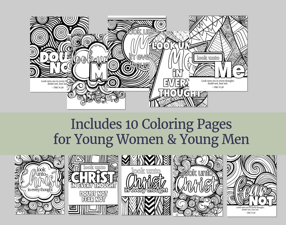Look Unto Me in Every Thought Coloring Pages, D&C 6:36, 2025 LDS Youth ...