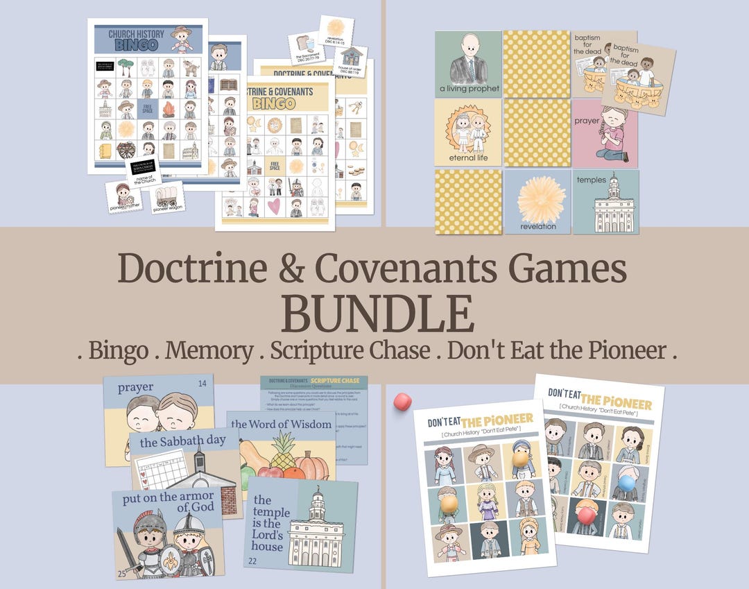 Doctrine & Covenants Games BUNDLE | LDS Primary Games | Bingo ...