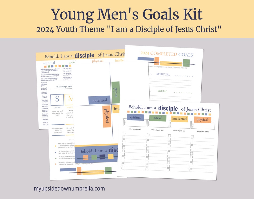 Goal Setting Kit for LDS Children and Youth Program Young Men 2024 LDS ...