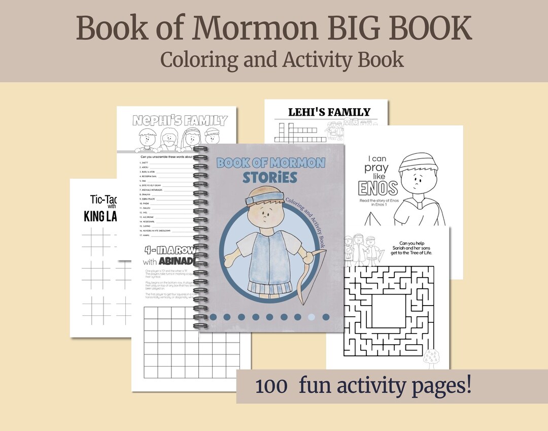 Book of Mormon Coloring and Activity Book BUNDLE | LDS Activity Pages ...