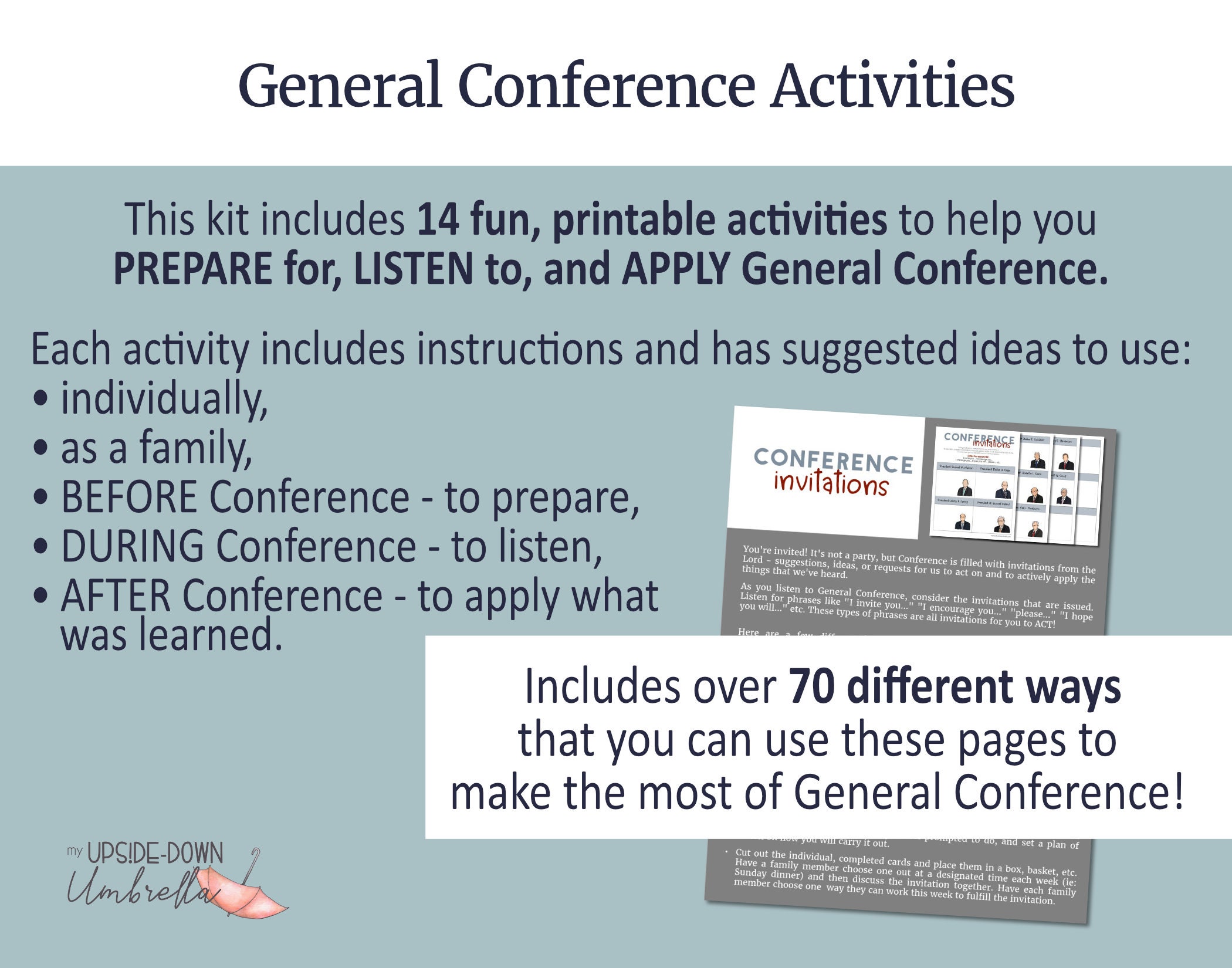 LDS General Conference Activity Packet October 2025, Activity Pages for ...