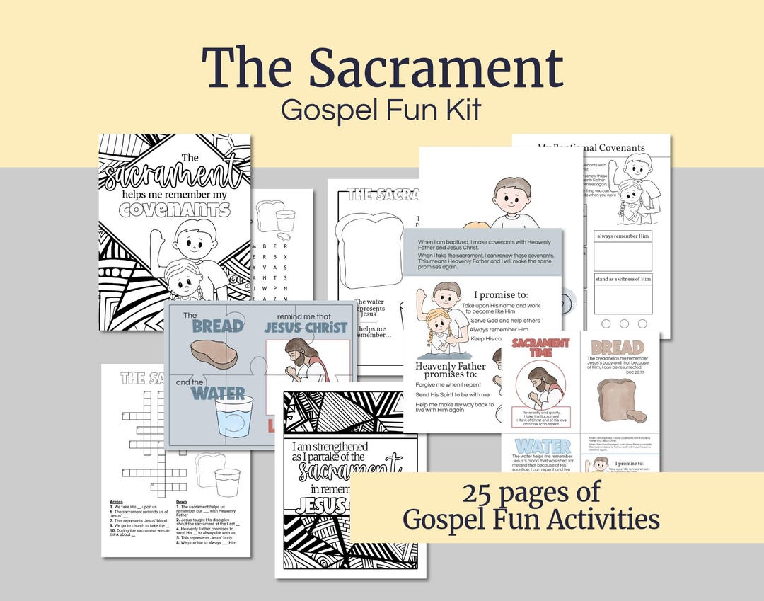 Sacrament Gospel Fun Kit, Games and Activities for Primary Children ...