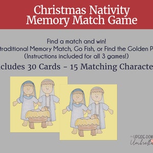 Christmas Nativity Memory Match Game | Christian Christmas Activities ...