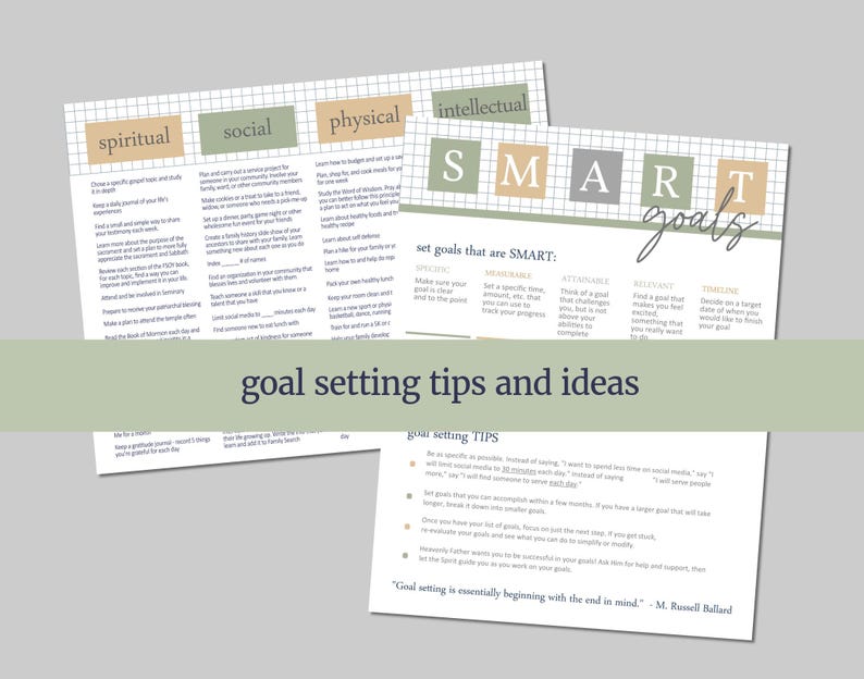 Walk With Me Goal Setting Kit for LDS Young Women, 2026 Youth Theme ...
