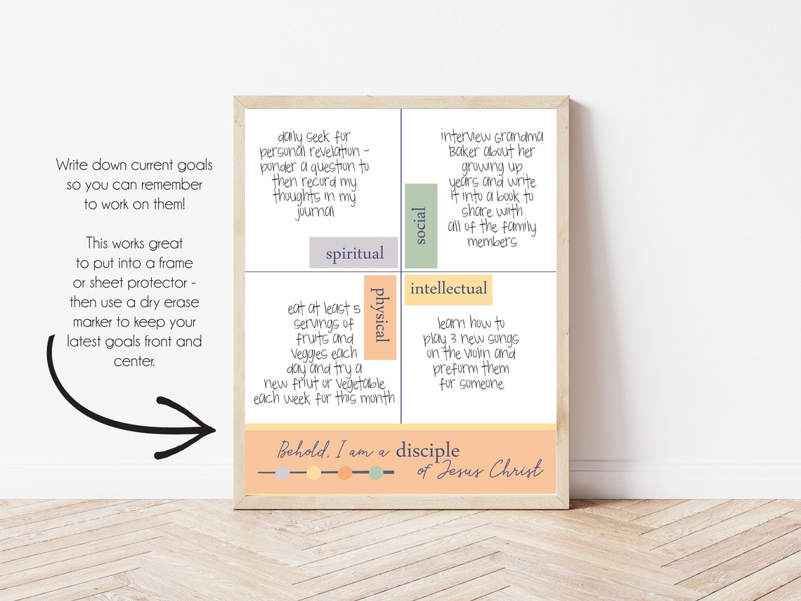 Young Women Goal Setting Kit for LDS Children and Youth Program 2024 ...