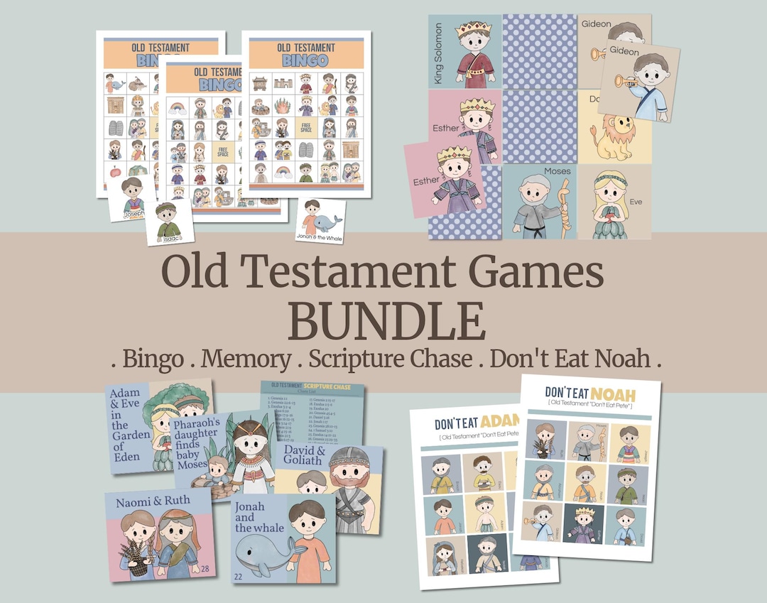 Old Testament Family Fun Bible Games BUNDLE | Bingo, Don't Eat Noah ...