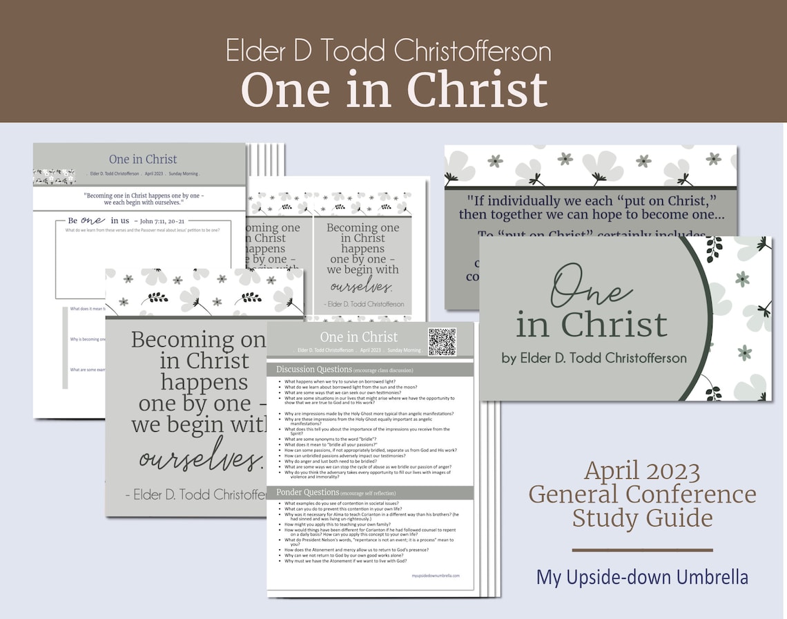 One in Christ Elder D. Todd Christofferson Relief Society - Etsy
