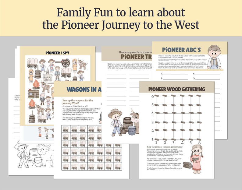 Pioneer Journey Fun Kit, Games & Activities for Primary Children, LDS ...