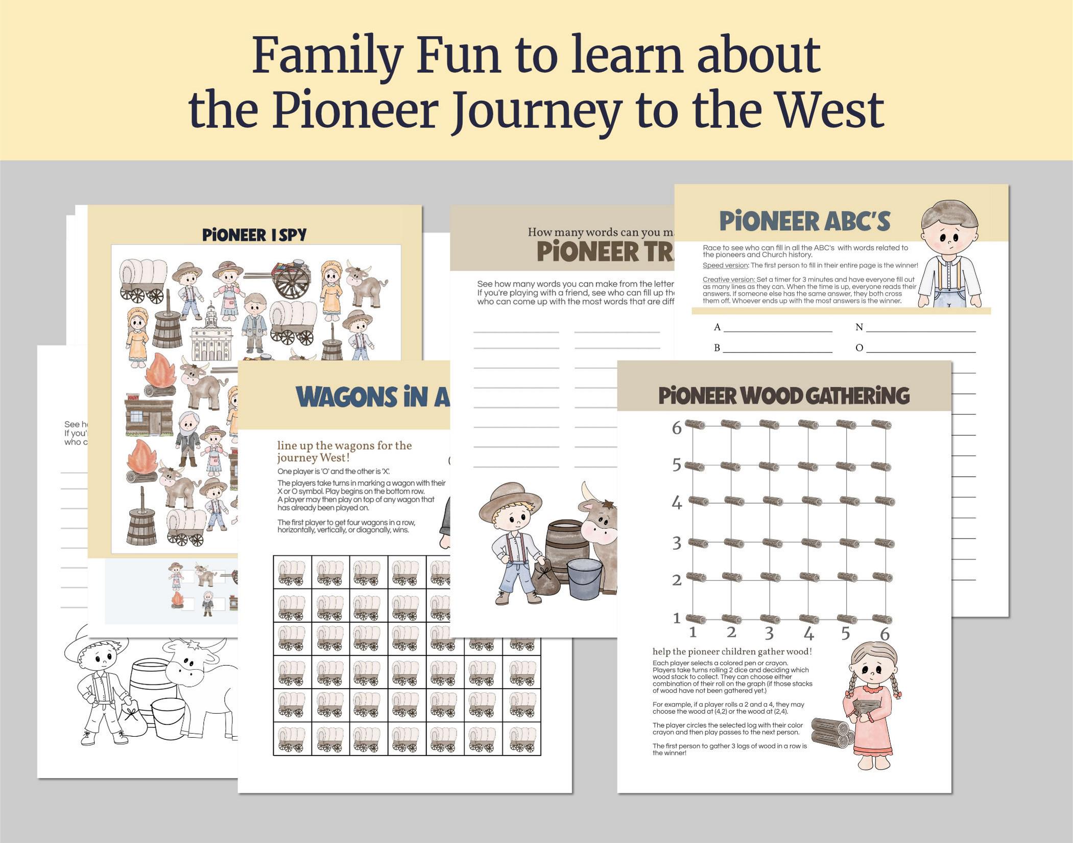 Pioneer Journey Fun Kit, Games & Activities for Primary Children, LDS ...