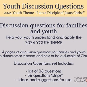 I Am a Disciple of Jesus Christ Discussion Questions for LDS Youth and ...